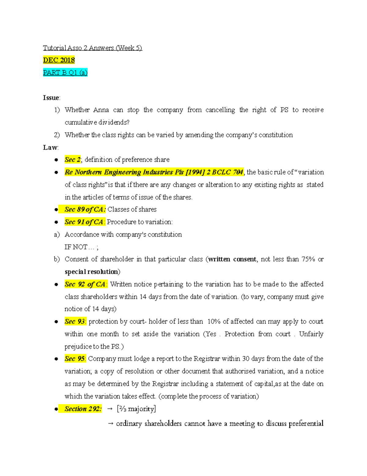 1)Tuto Asso 2 (Week 5 6) updated - Tutorial Asso 2 Answers (Week 5) DEC ...