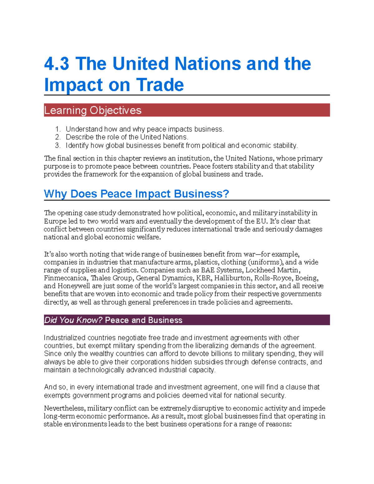 4.3 The United Nations and the Impact on Trade - 4 The United Nations ...
