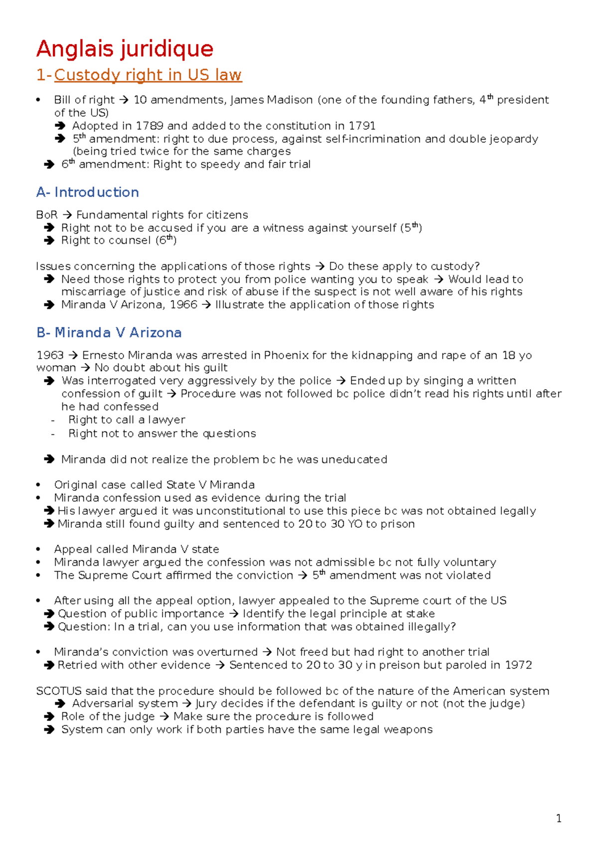 Criminal law and Oj Simpson's case - Anglais juridique 1- Custody right ...