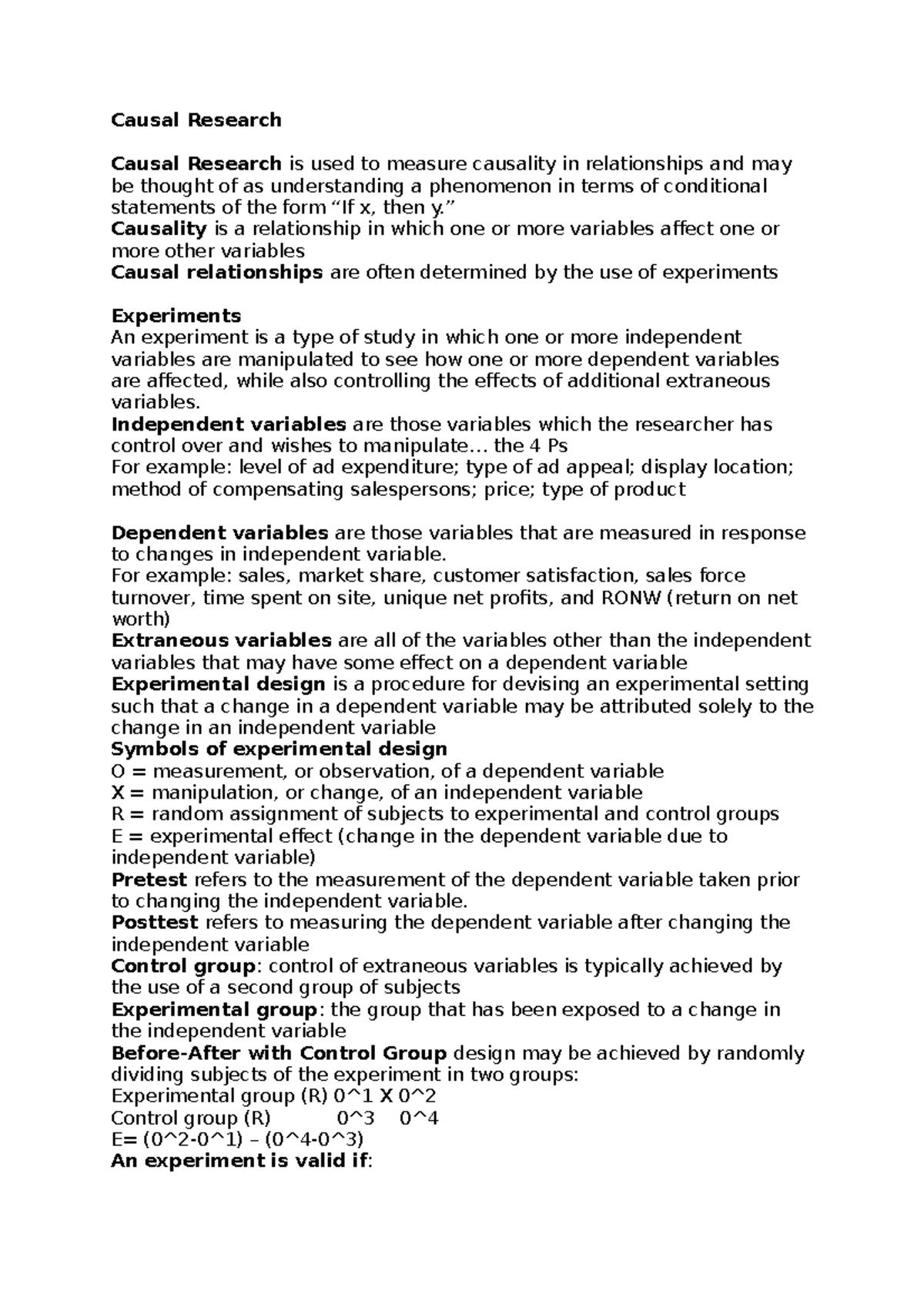 Causal Research - Causal Research Causal Research is used to measure ...