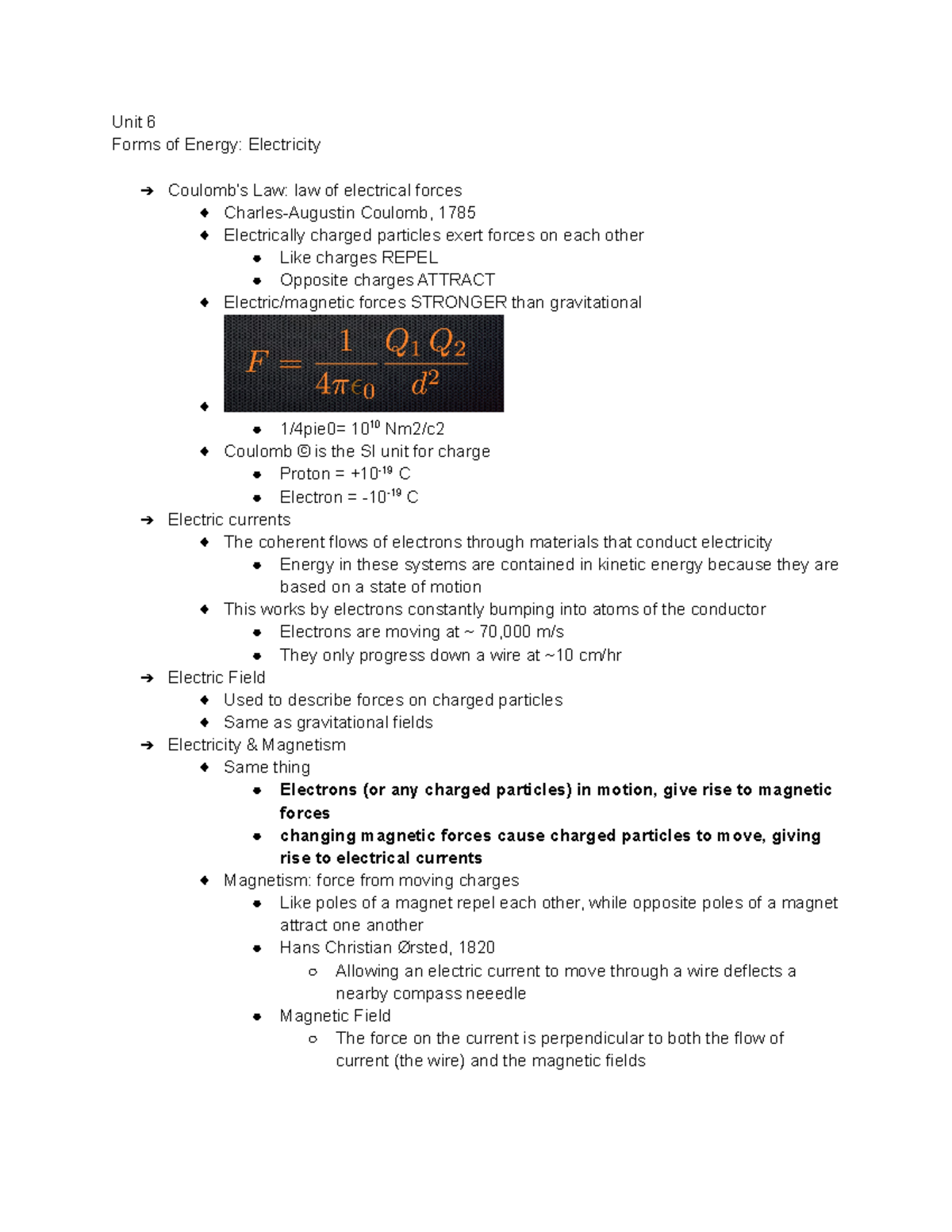 Physics of Energy Exam 2 Review - Unit 6 Forms of Energy: Electricity ...