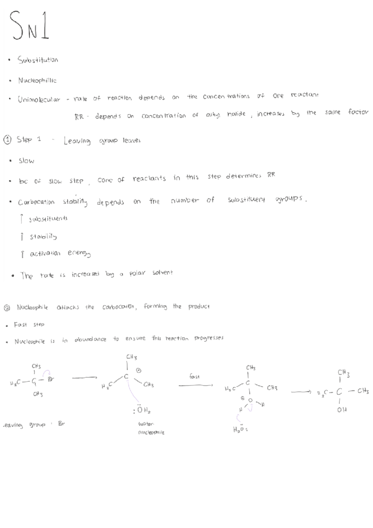 SN1 SN2 SN3 E1 E2 Mechanisms - organic chemistry - CHEM1002 - Studocu