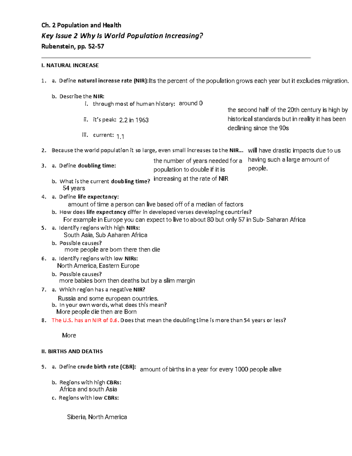 Key Issues 2.2 Assignment - Ch. 2 Population and Health Key Issue 2 Why ...
