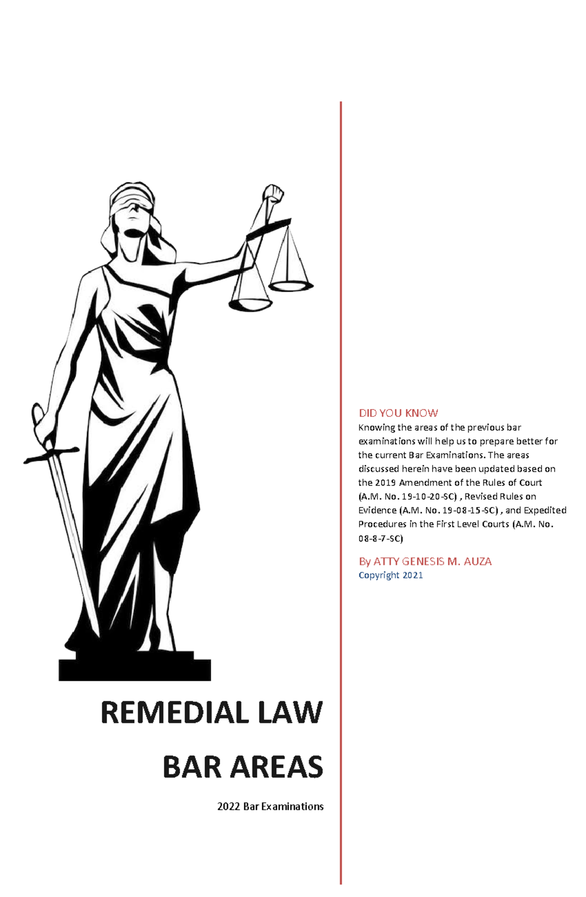 Remedial Law Areas 2022 2 REMEDIAL LAW BAR AREAS 2022 Bar