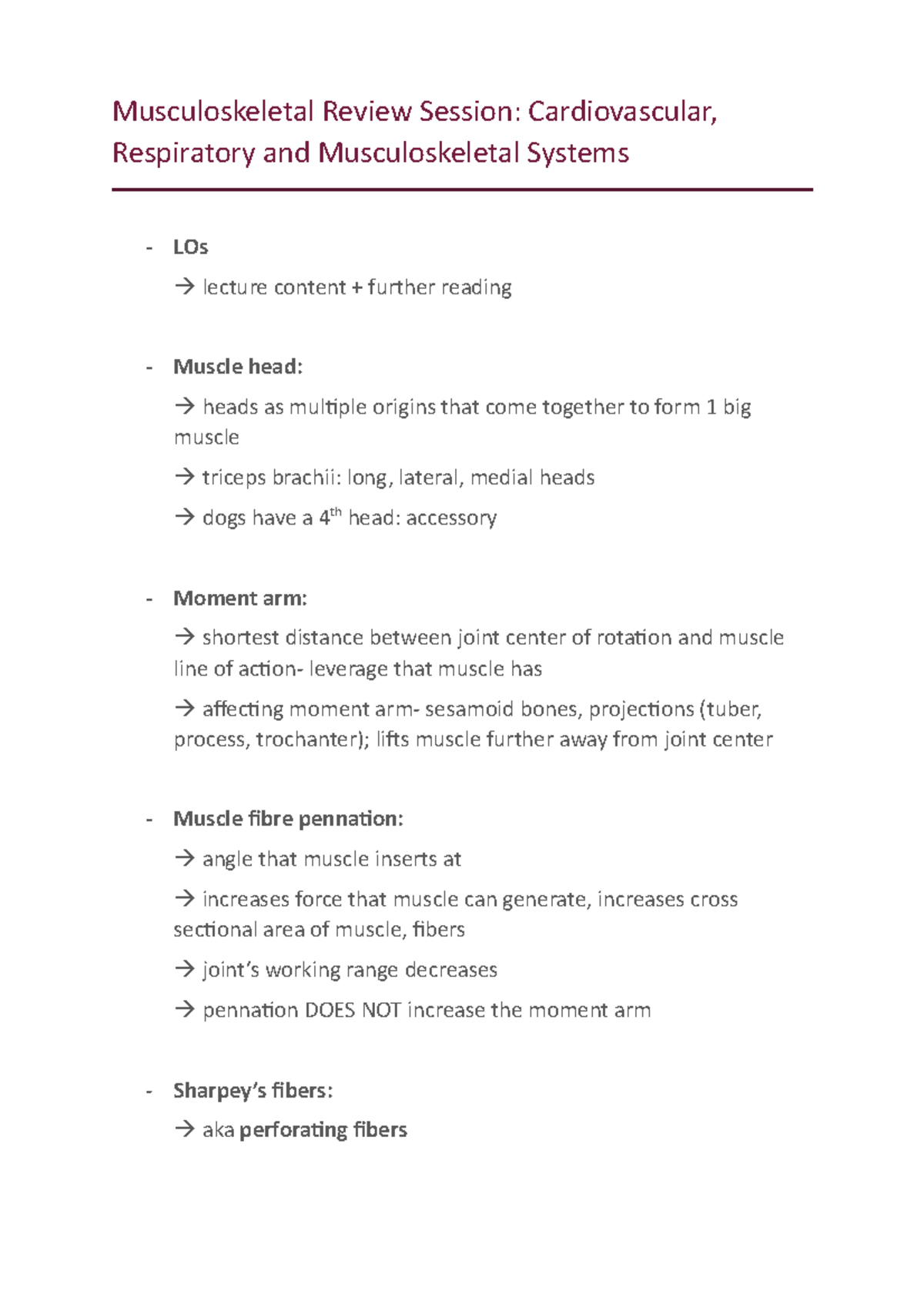 Musculoskeletal Review Session CRMS - Musculoskeletal Review Session ...