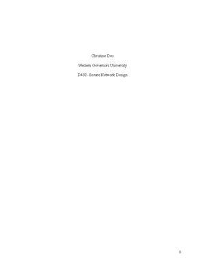 D482 - D482 - Company A is a global financial company based in the USA ...