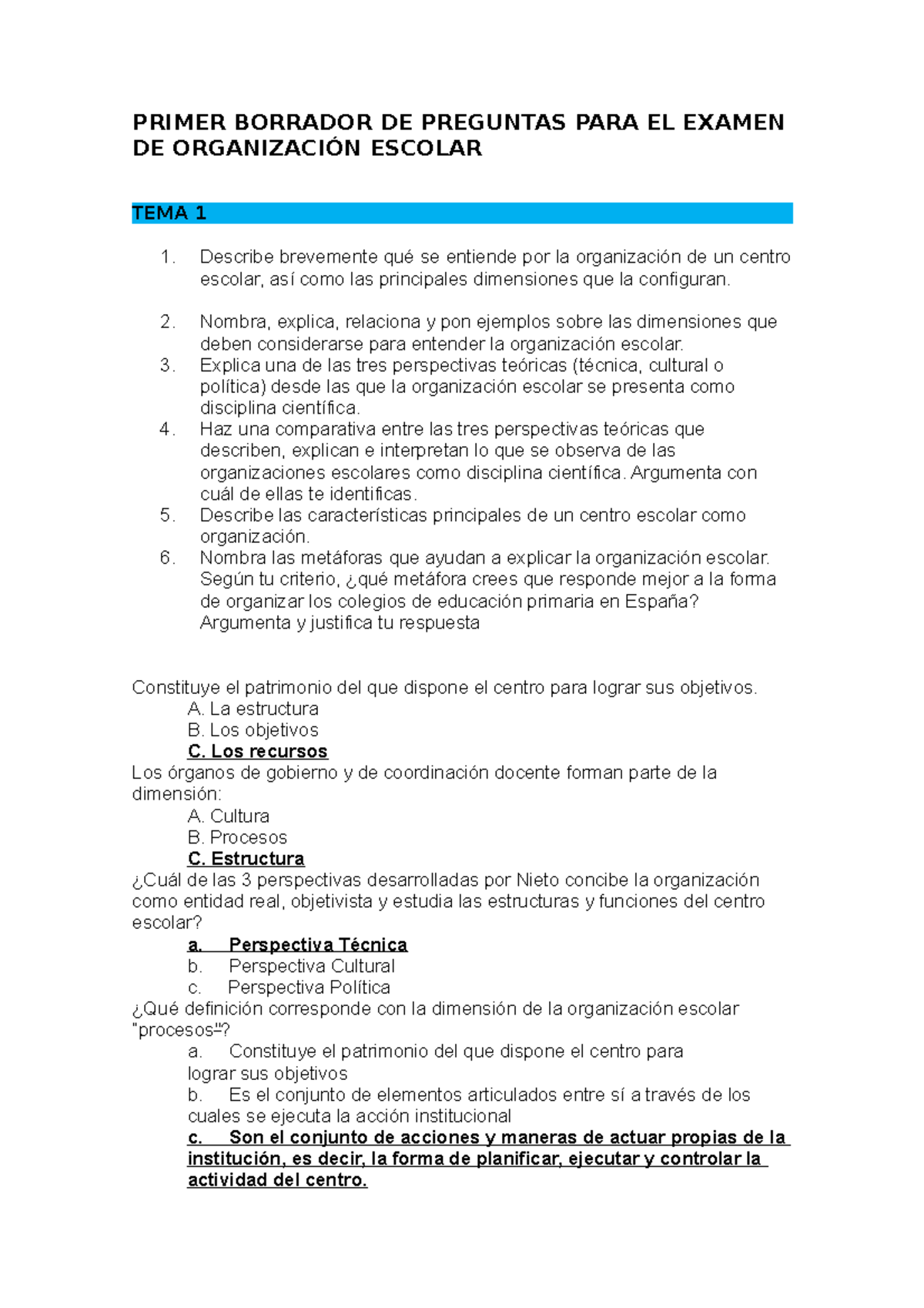 Preguntas Examen Temas 1,2,3,4,5,6 - PRIMER BORRADOR DE PREGUNTAS PARA ...