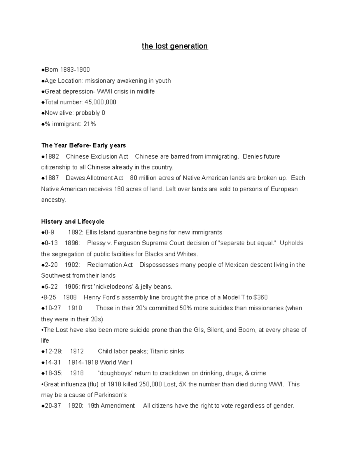 The lost generation - professor Miltiades - the lost generation Born ...