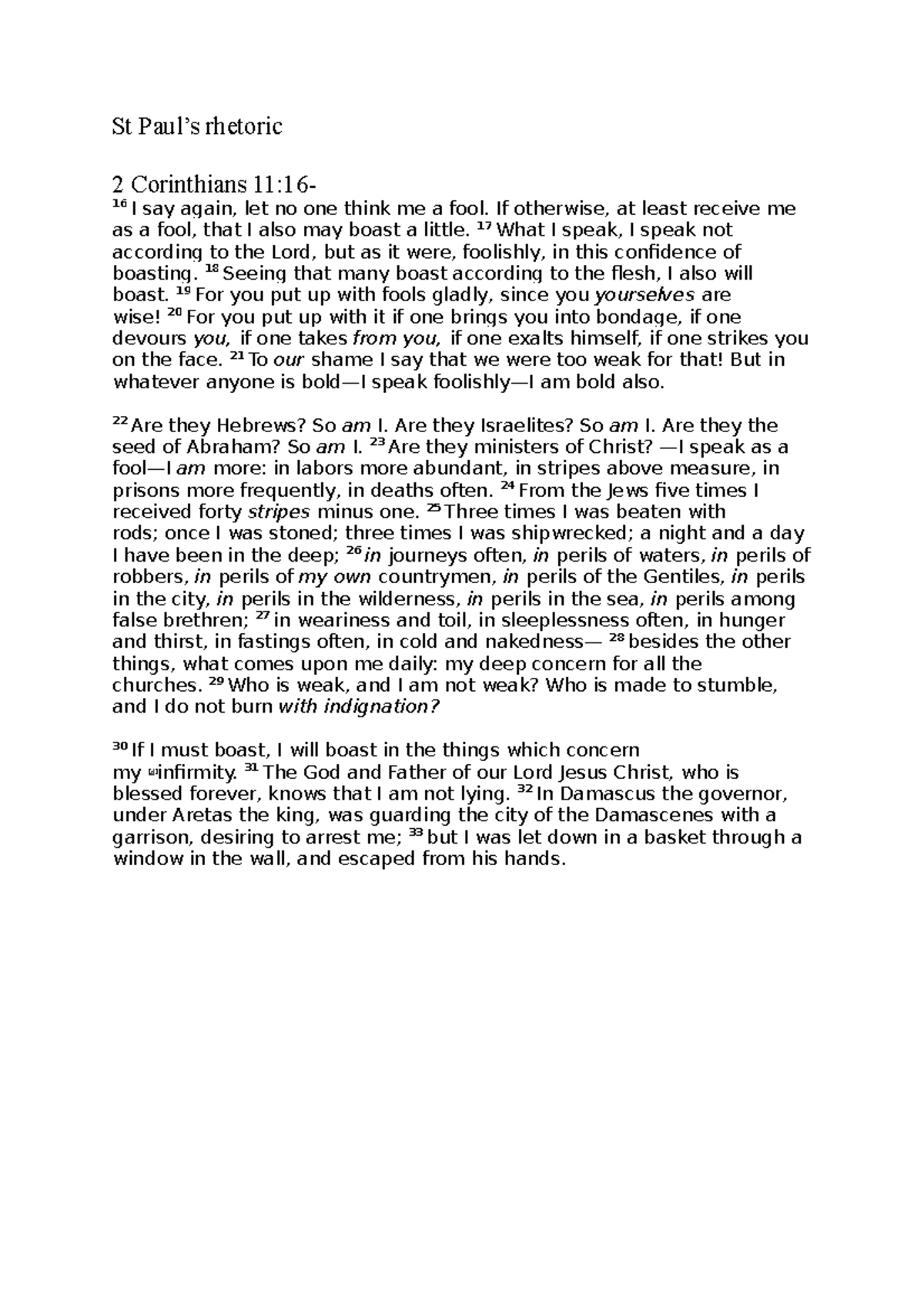 St Paul notes for SWT1 - WRIT1001 - USyd - Studocu