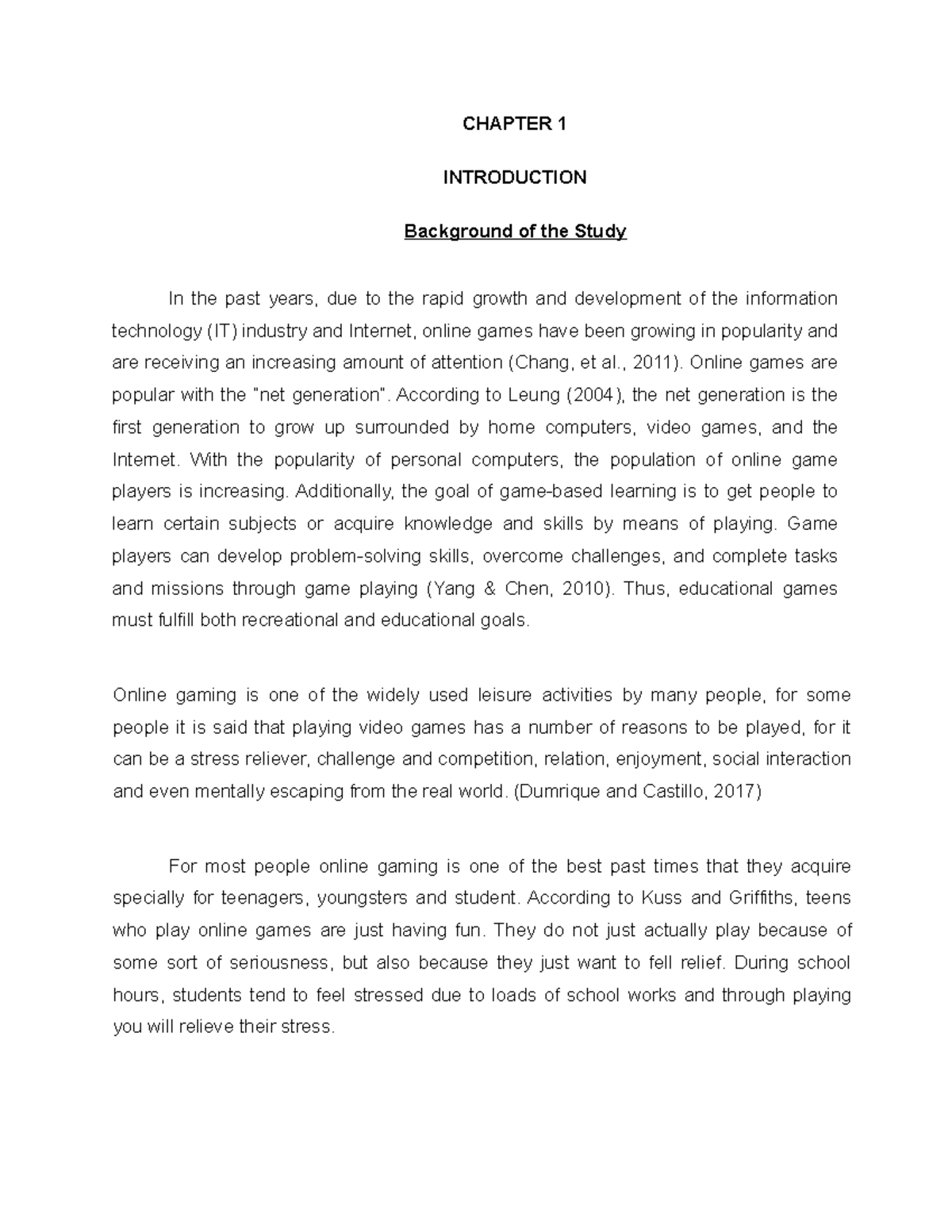 Intro - Idea - CHAPTER 1 INTRODUCTION Background of the Study In the ...