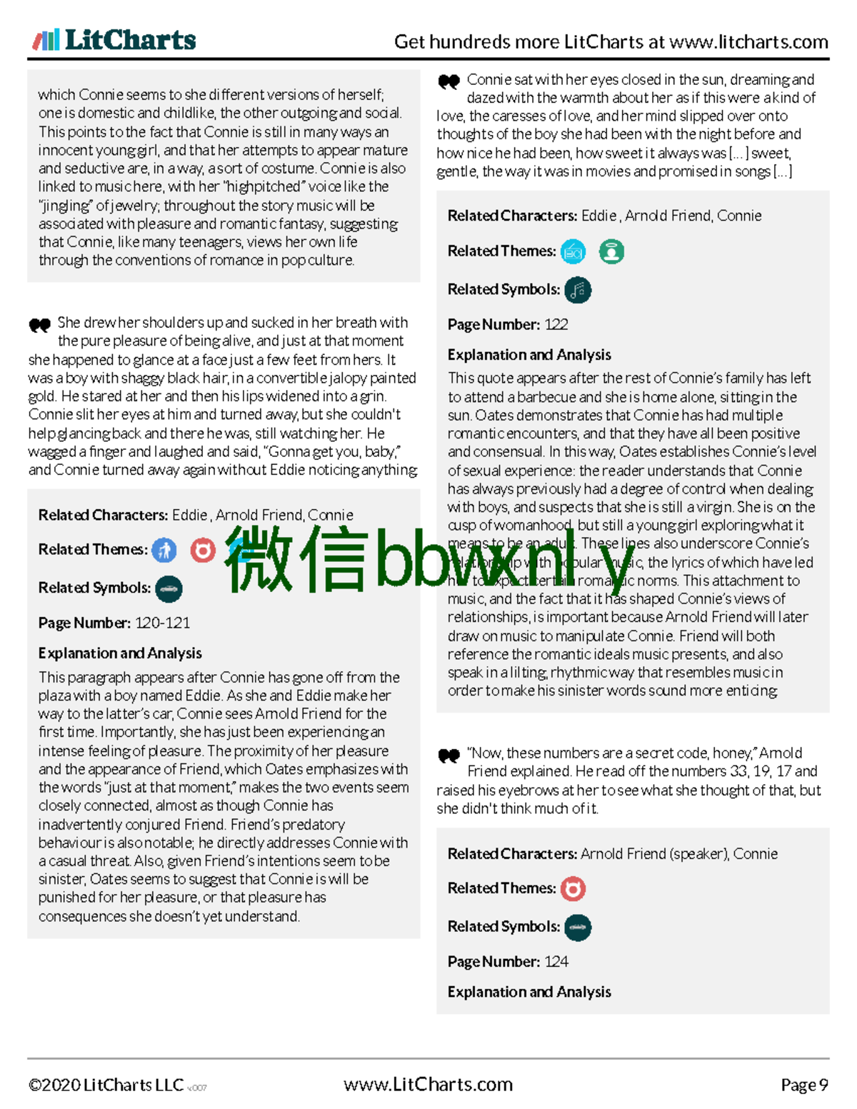 Where-Are-You-Going-Where-Have-You-Been-Lit Chart 9 - which Connie ...