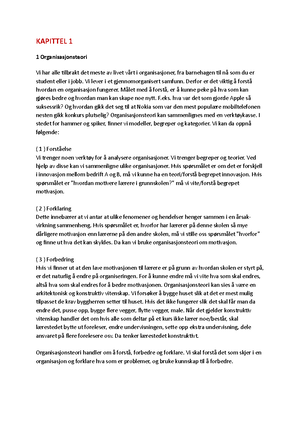 Organisasjon og Ledelse - Kapittel 1 Hva er en organisasjon? organisasjon er et sosialt system ...