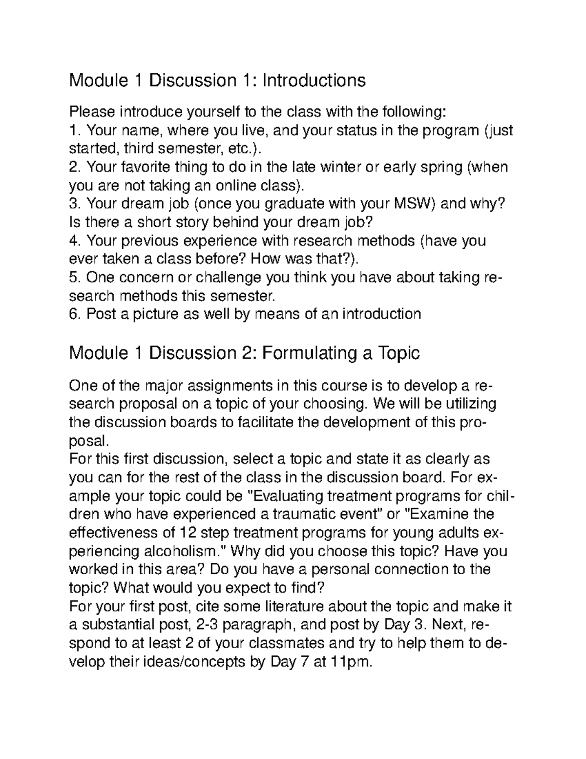 Sw860 discussion posts and answers - Module 1 Discussion 1 ...