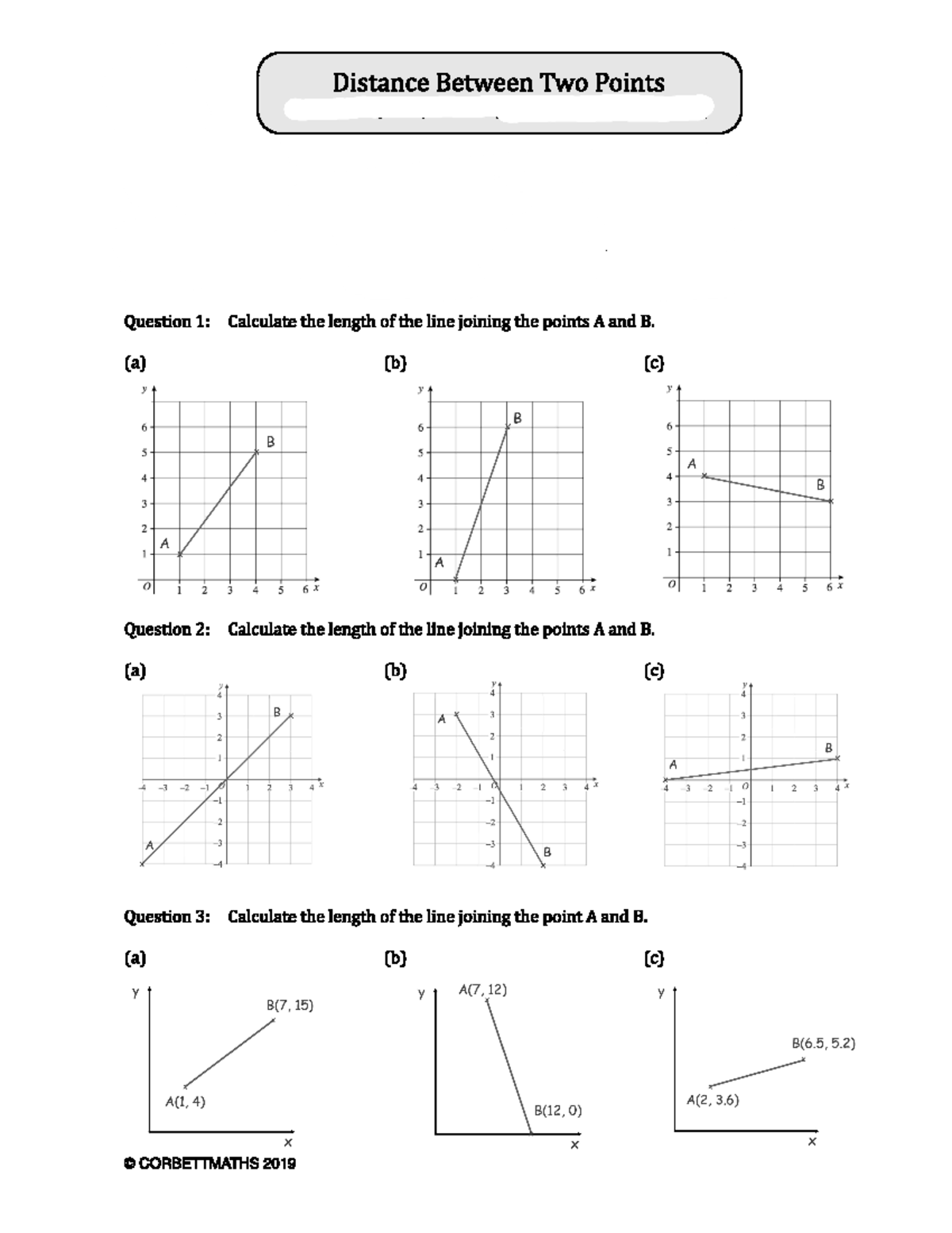Distance between two points - Studocu