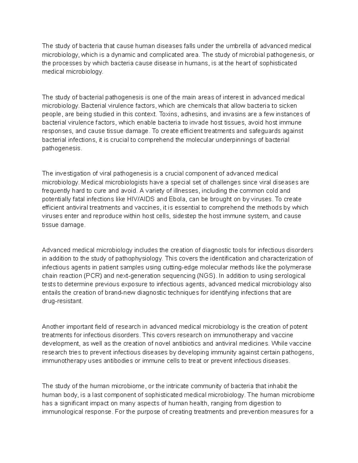 Notes on Advanced Natural Science - The study of bacteria that cause ...