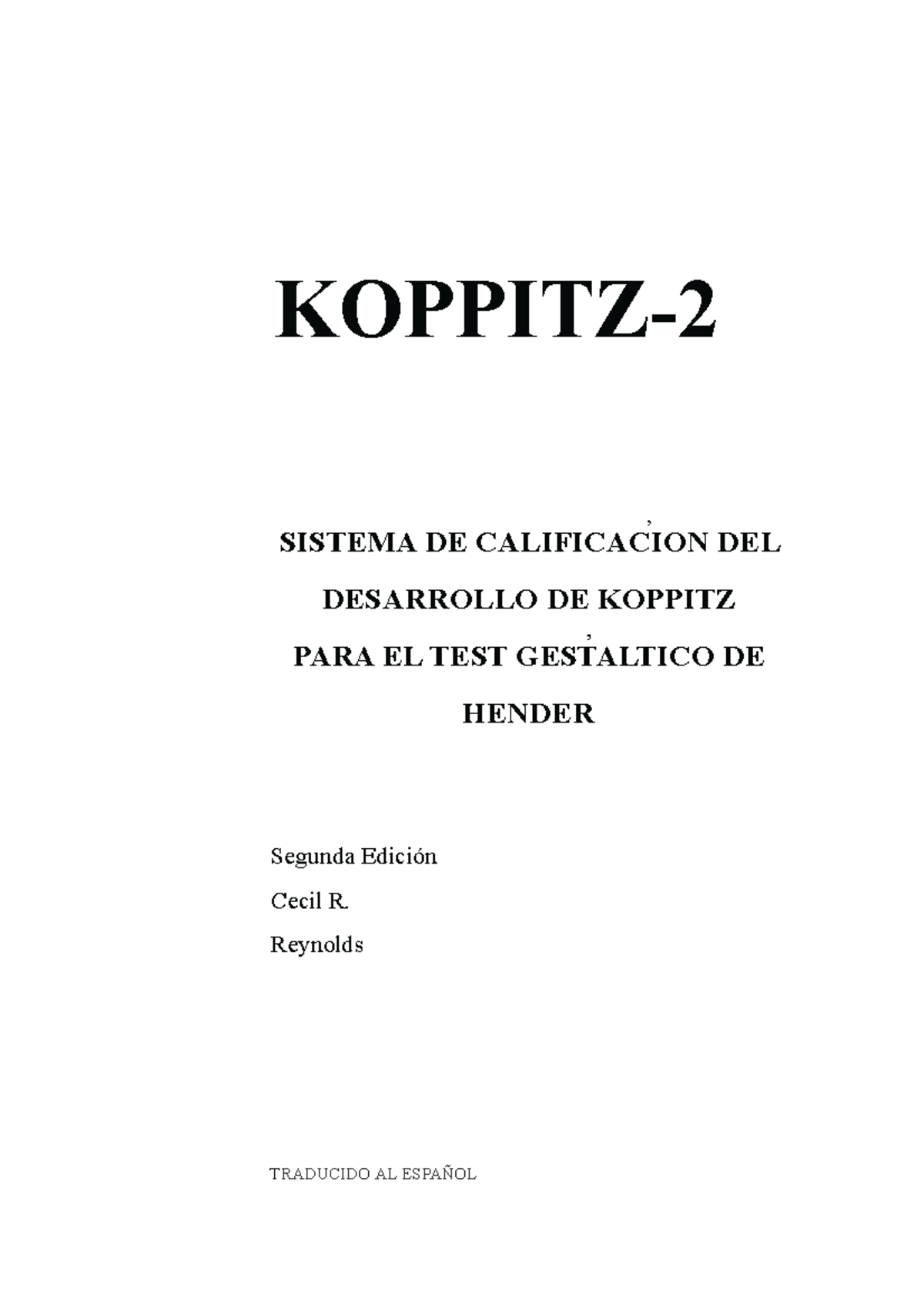 461079880 Koppits 2 Bender docx - KOPPITZ- , SISTEMA DE CALIFICACION ...