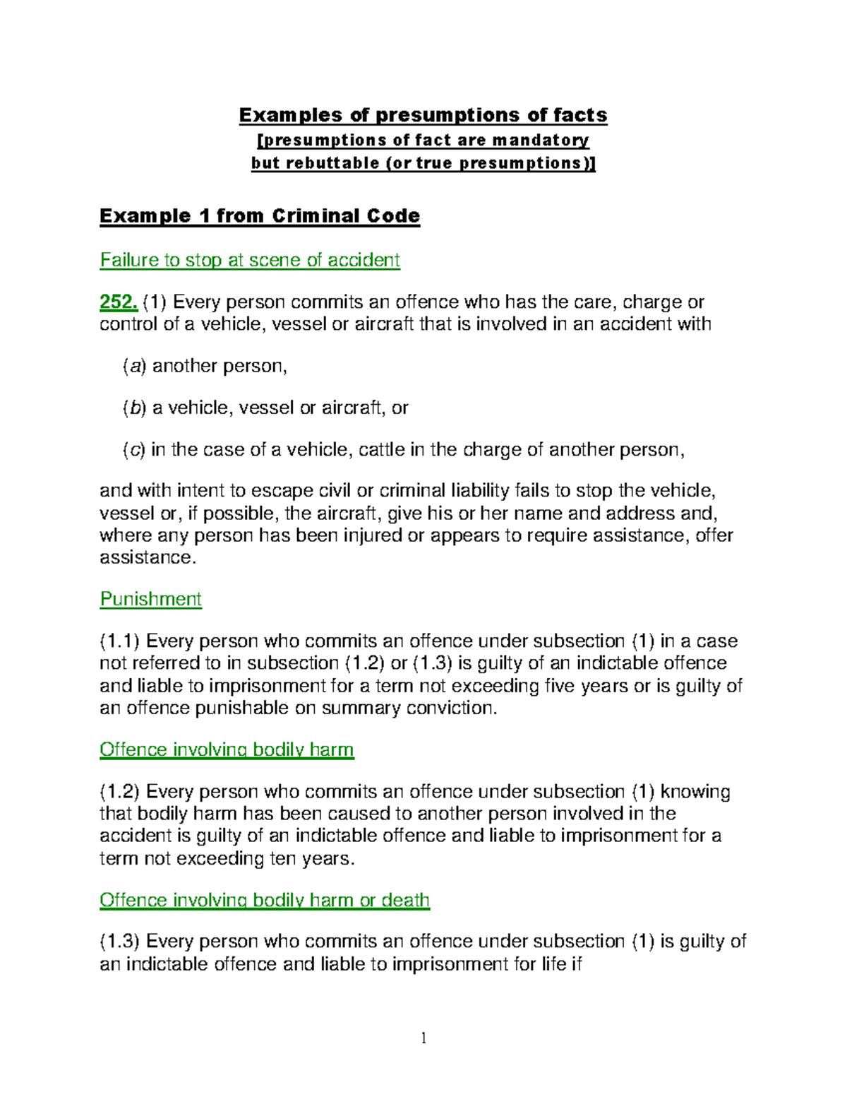 36. Examples of presumptions of facts 2020 - Examples of presumptions ...