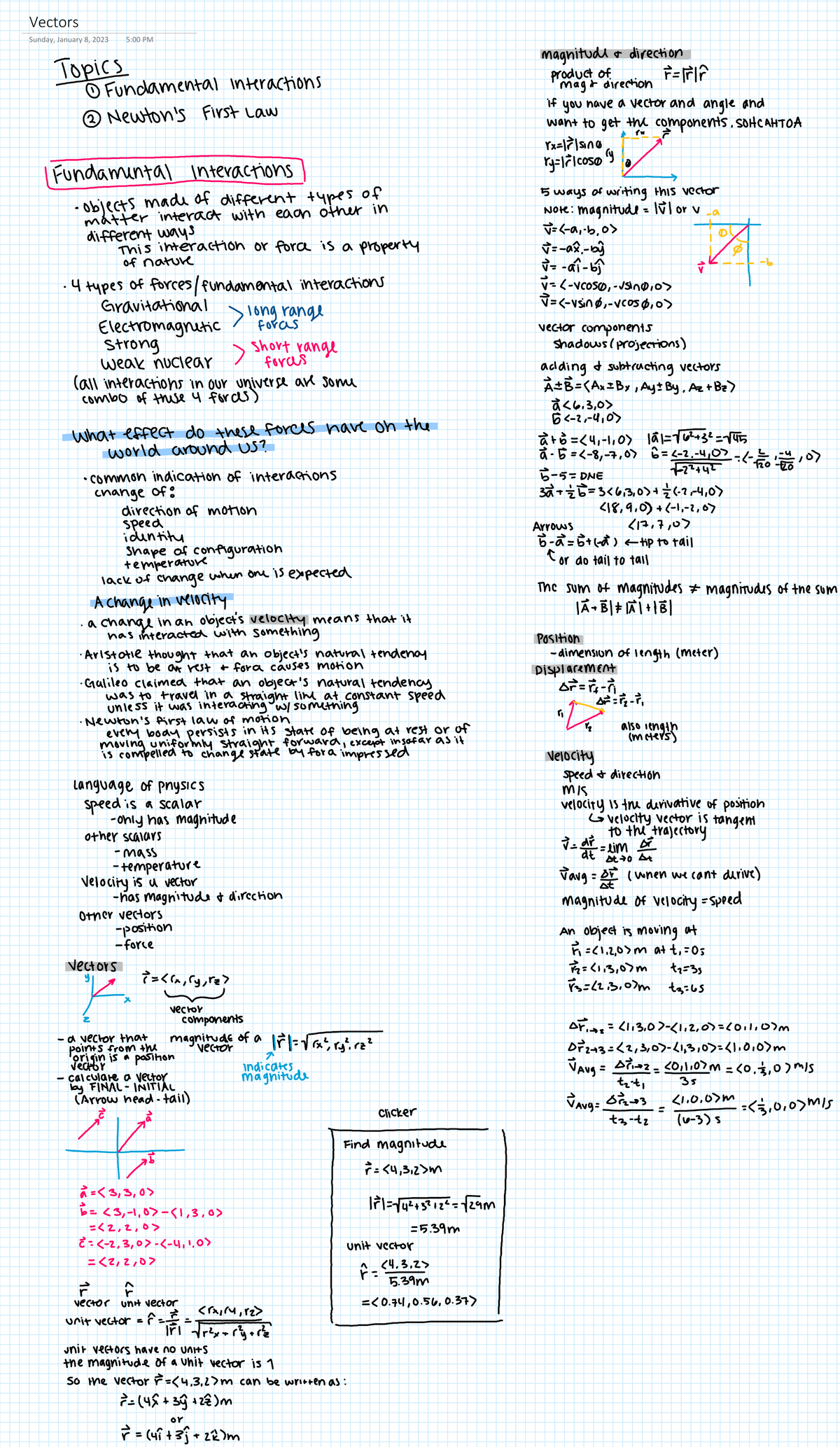 Vectors Physics 2211 - PHYS 2211 - Studocu