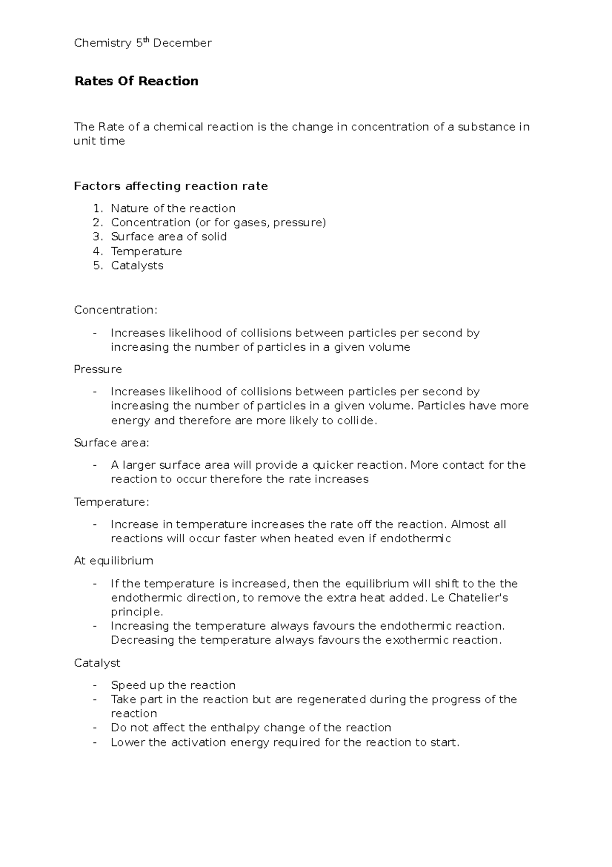 05.12.2019 Rates of Reactions - Rates Of Reaction The Rate of a ...