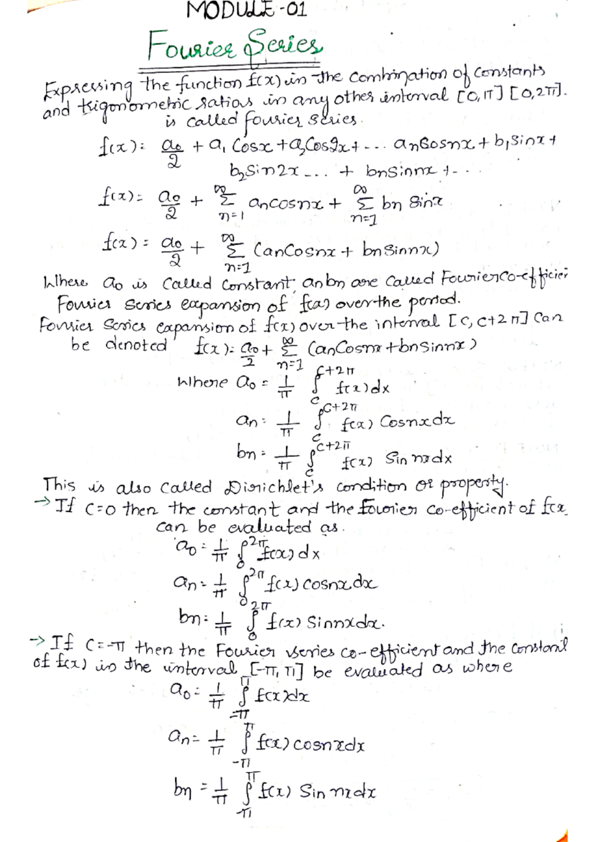M3 Notes - It's math's note it's can help us - MODULE Fourier Series ...