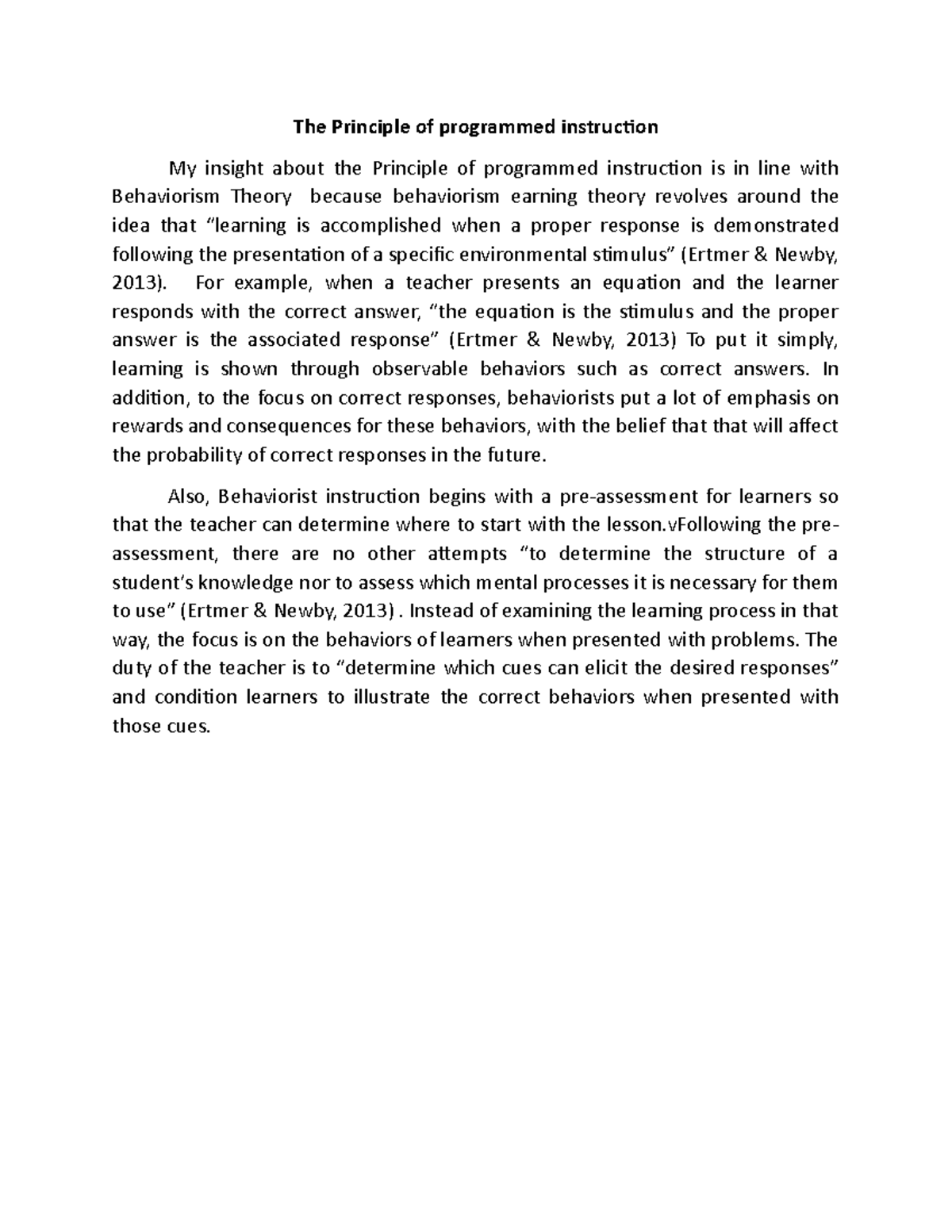 The Principle of Programmed Instruction - BS Psychology - Studocu