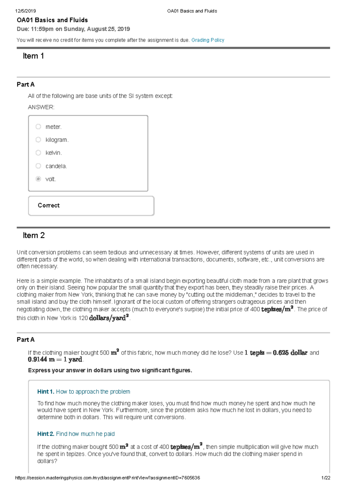 OA01 Basics and Fluids - PH1012 - NTU - Studocu