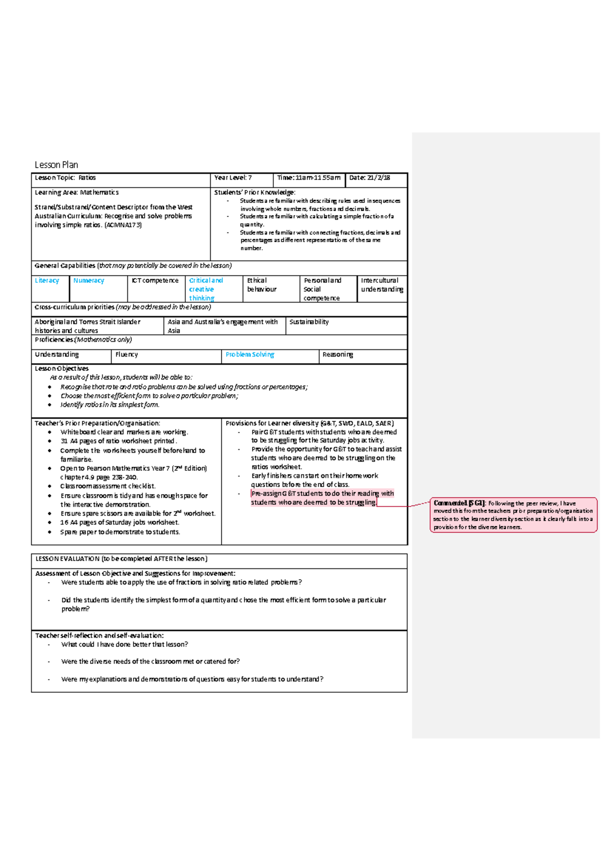 Lesson Plan Assessment 1 Modified Warning Tt Undefined Function 32 Lesson Plan Lesson