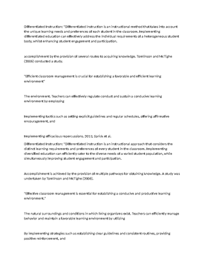 Unit 2 written a - Creating Positive Classroom Environments - The ...