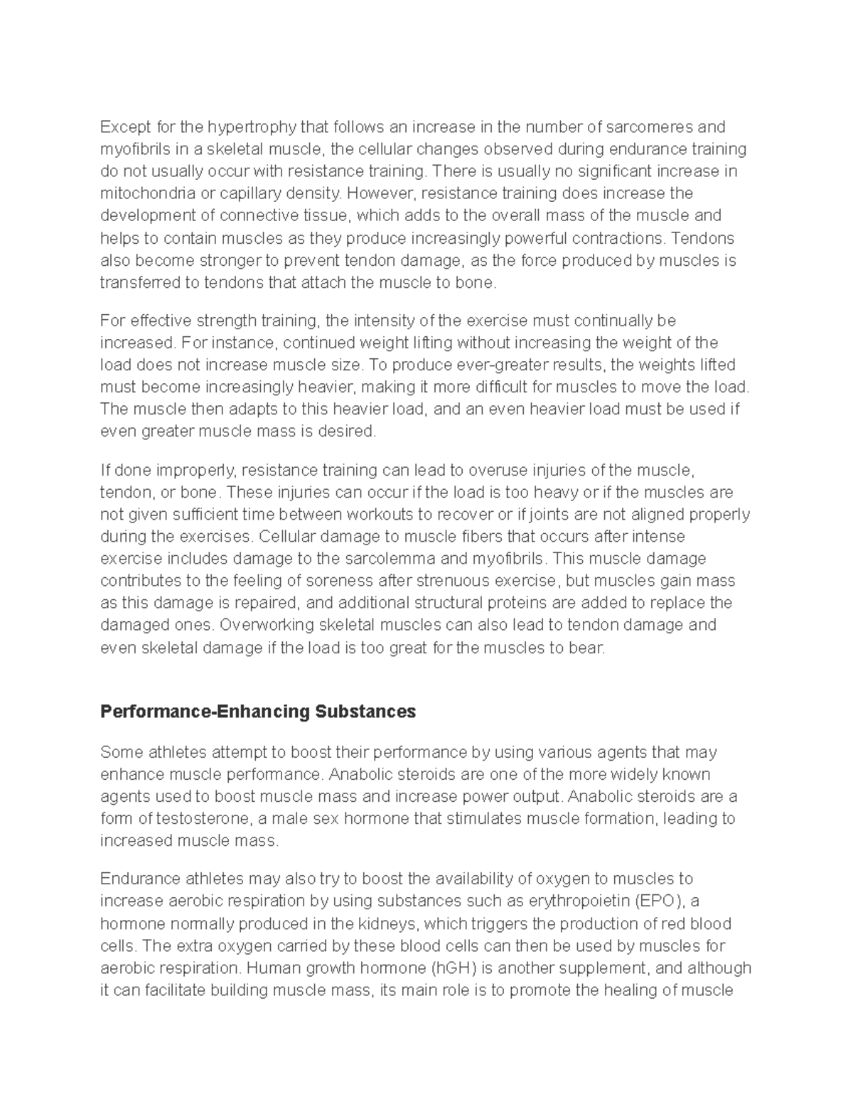 Biology Notes 36 - All about muscles - Except for the hypertrophy that ...