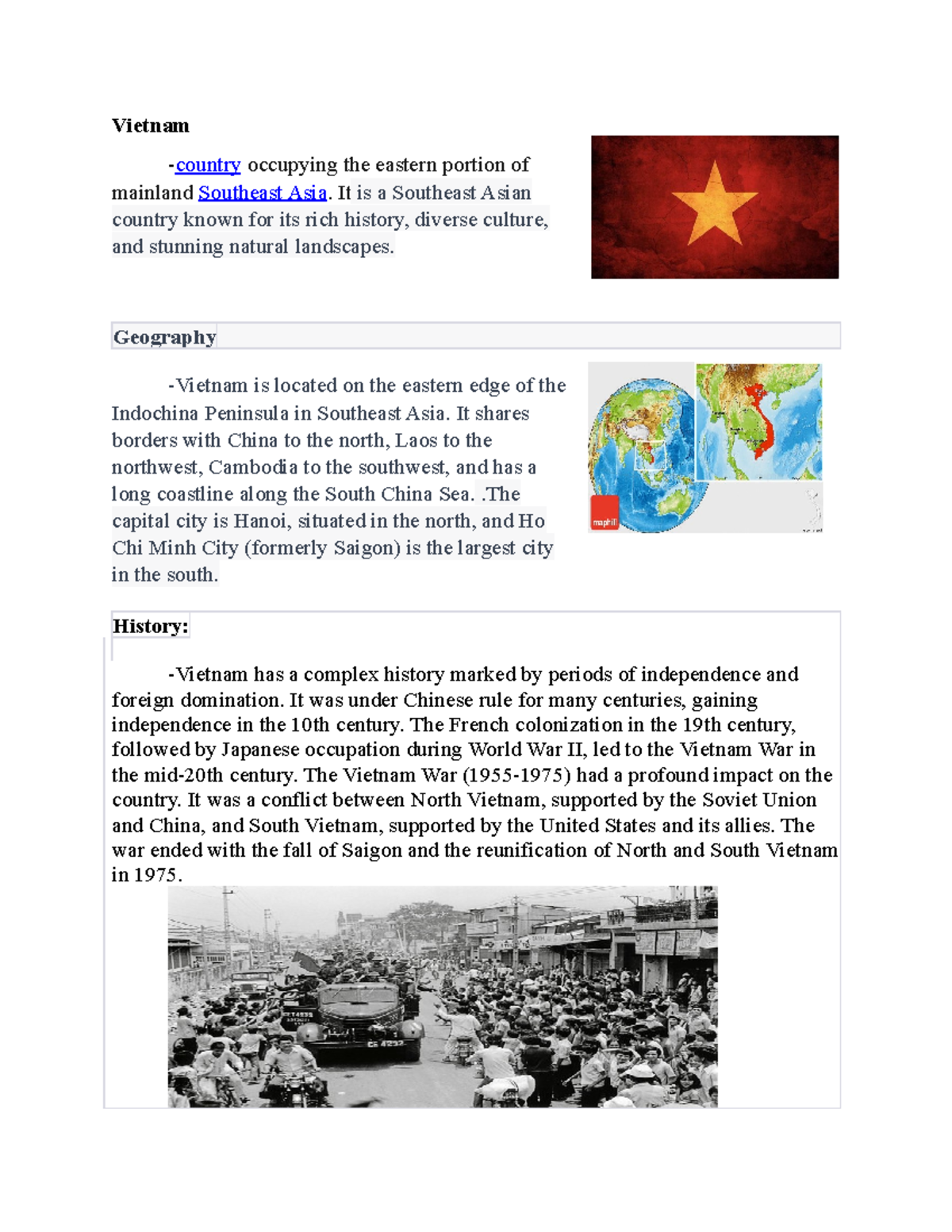 Vietnam - Vietnam - country occupying the eastern portion of mainland ...