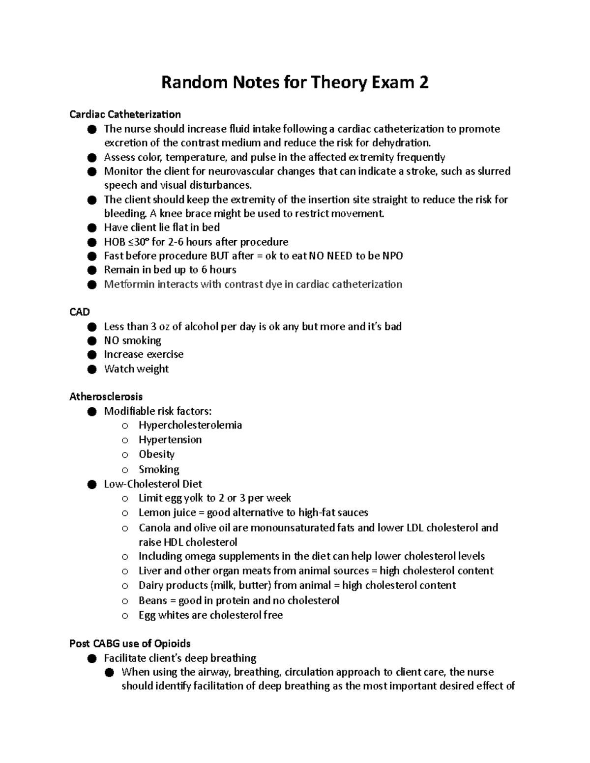 Random Notes for Theory Exam 2 - Studocu