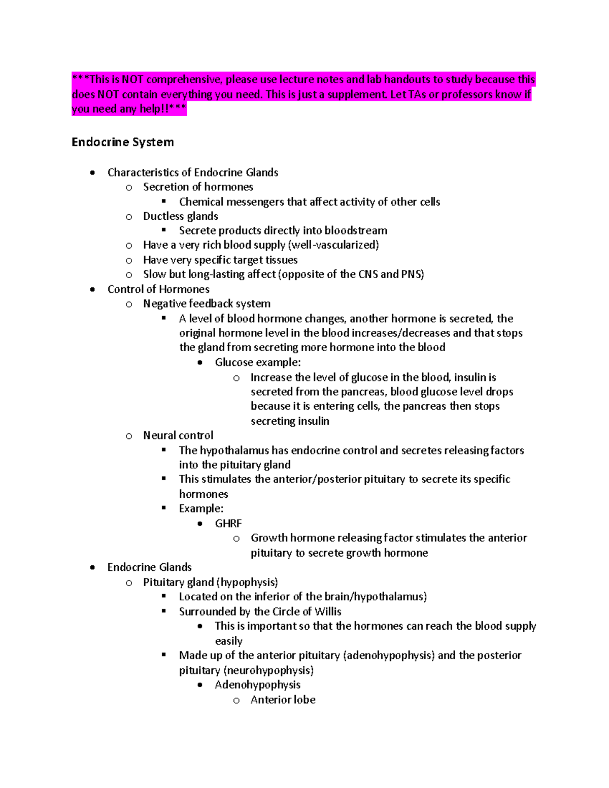 Exam 3 Study Guide - exam review notes - This is NOT comprehensive ...