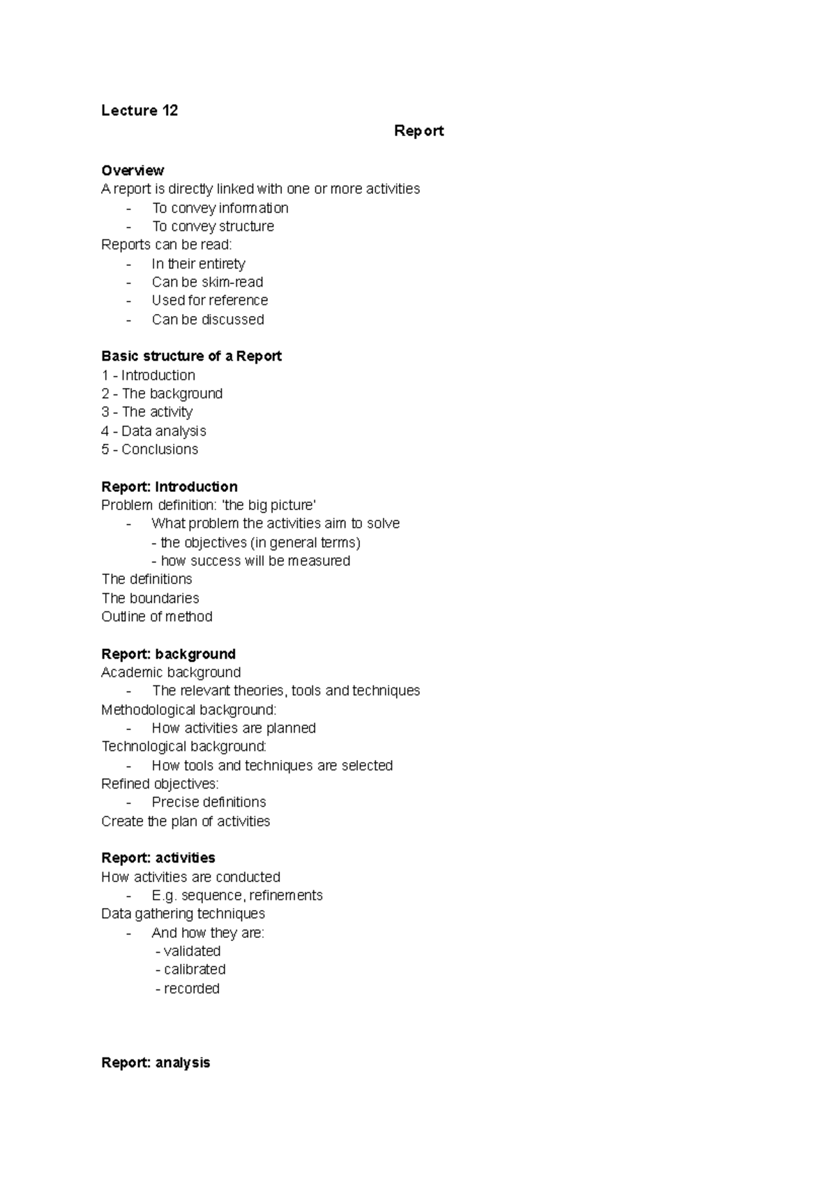 Forensic Computing- Report - Lecture 12 Report Overview A report is ...