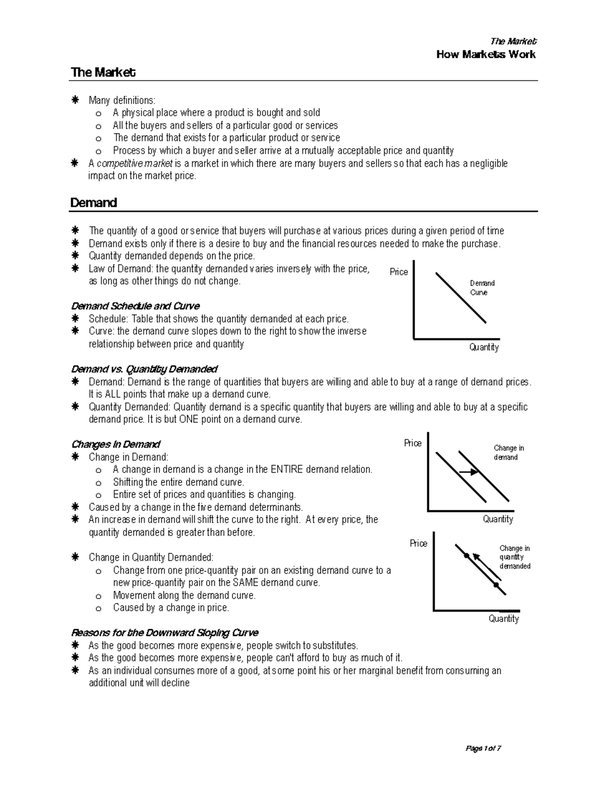 Handout Unit 2 Topic 3 - Notes - How Markets WorkHow Markets WorkHow ...