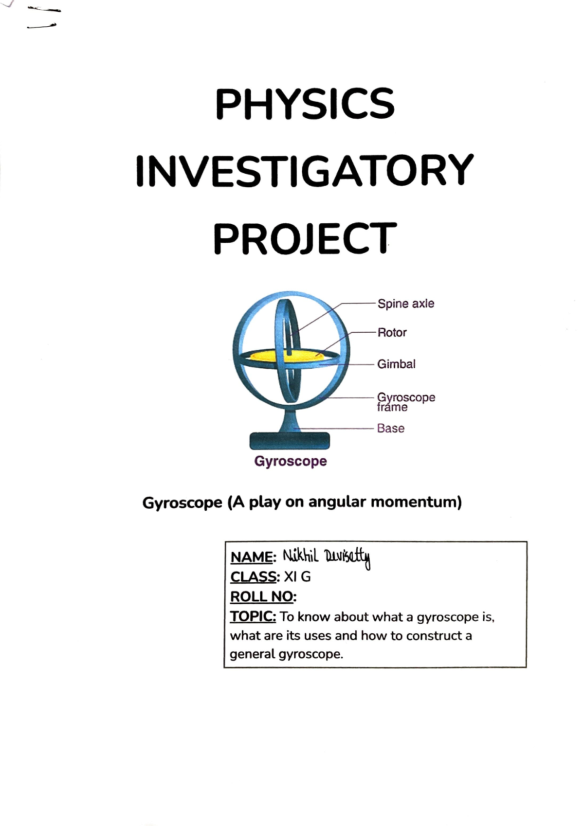 Class 11 investigatory project - PHYSICS INVESTIGATORY PROJECT ...
