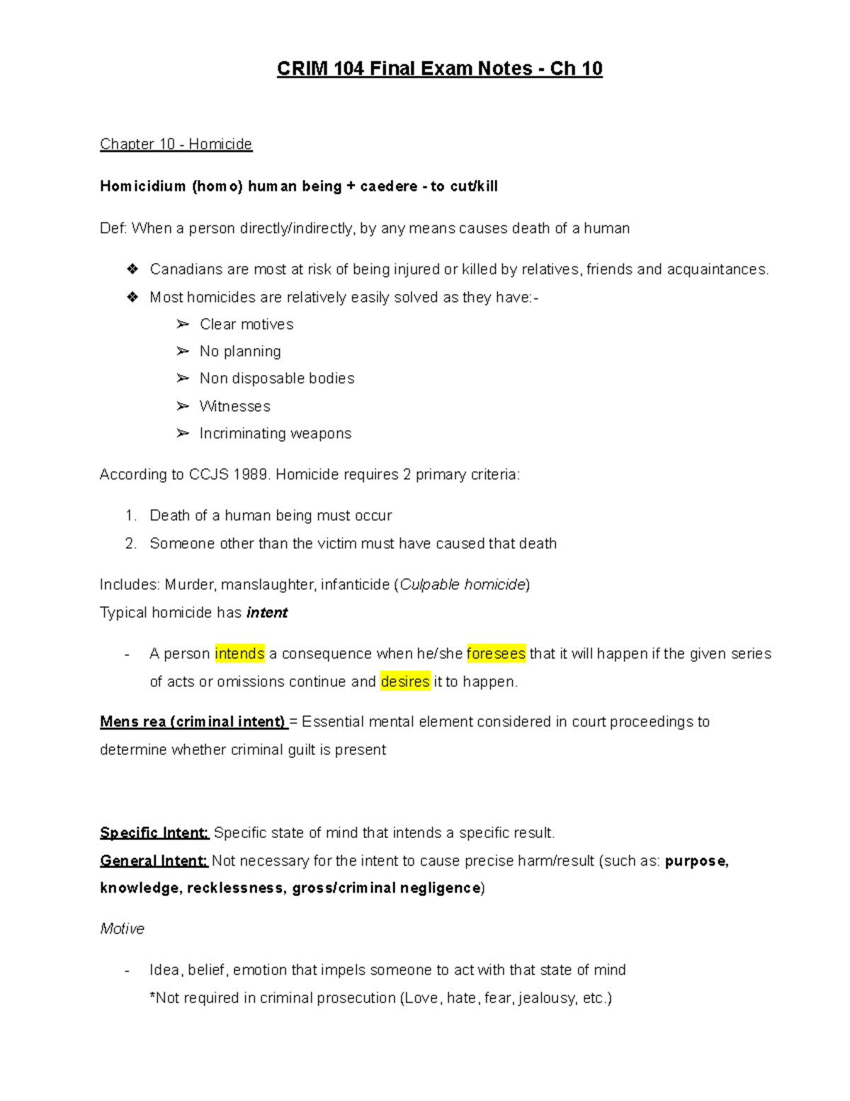 Chapter 10 Notes - CRIM 104 Final Exam Notes - Ch 10 Chapter 10 ...