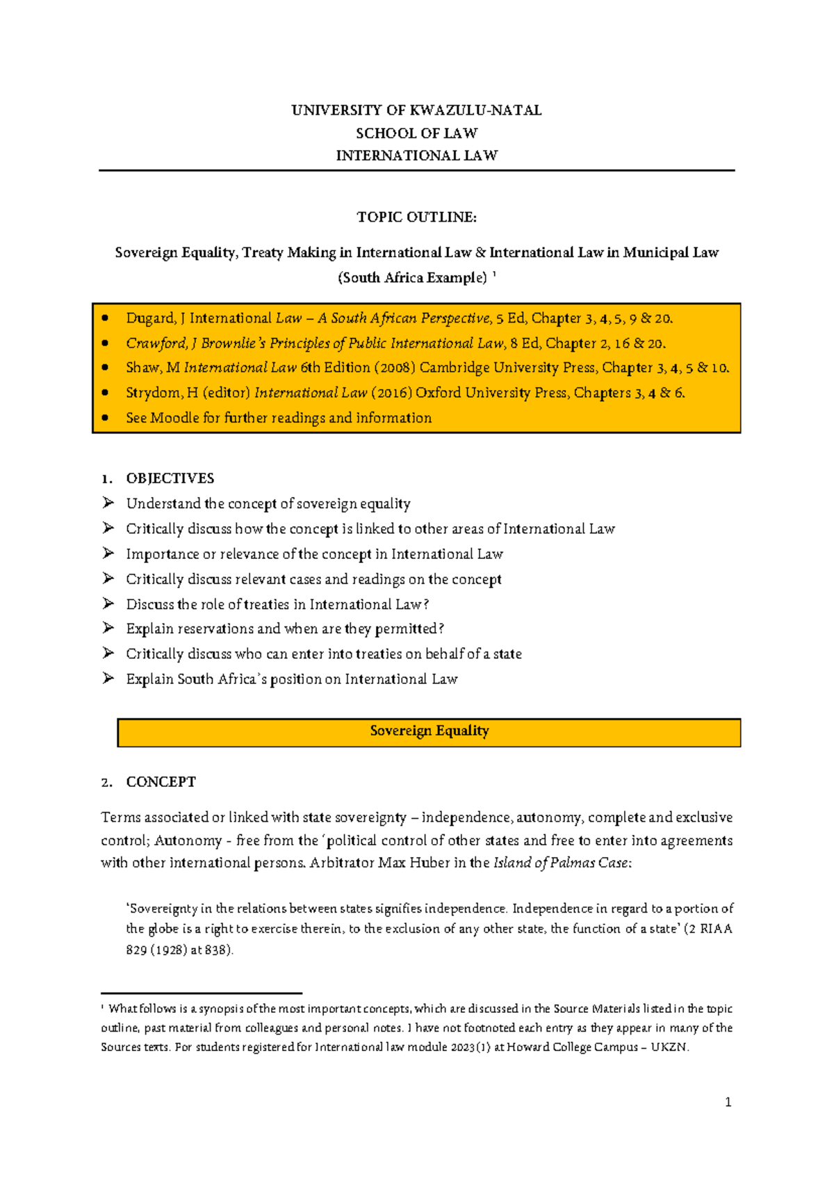 HC Sovereign Equality Treaty Making etc. (2023) - UNIVERSITY OF KWAZULU ...