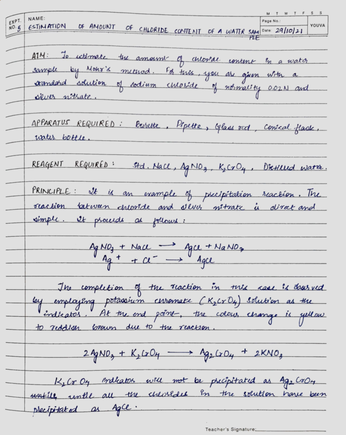 Chem experiment 5 - Chemistry - Studocu