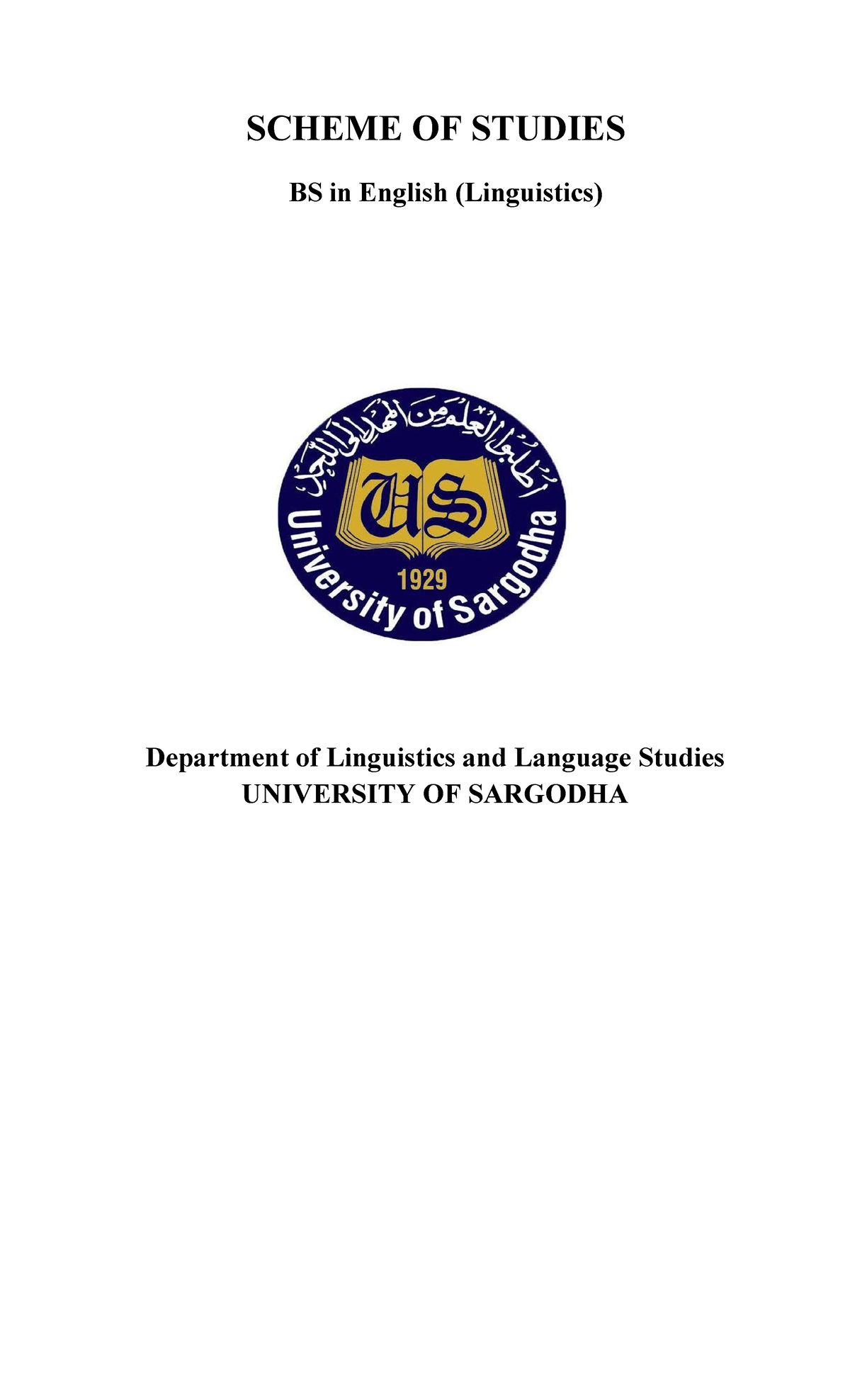 3 1699596212 - BS English literature - SCHEME OF STUDIES BS in English ...