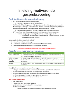 Cursus CMP 1 motiverende gespreksvoering - Geef zelf drie voorbeelden ...