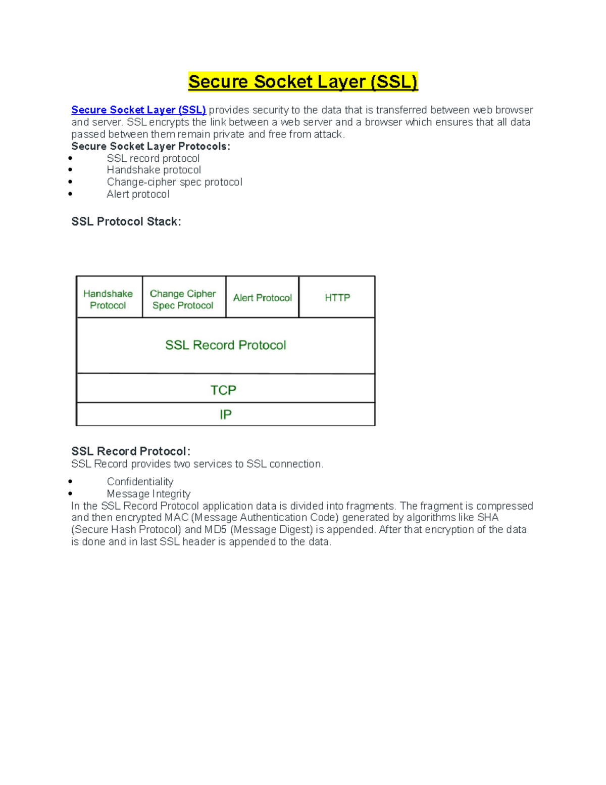 Secure Socket Layer - jakjkdjaksjdk - Secure Socket Layer (SSL) Secure ...