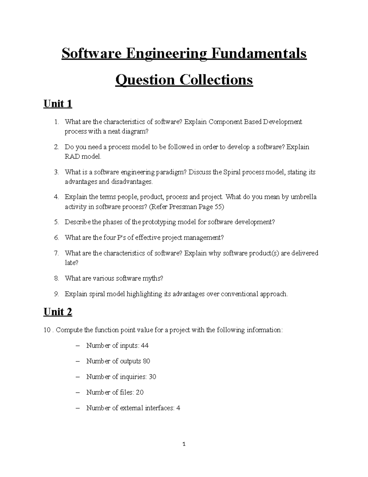 Software engg fundamental question collection - Software Engineering ...