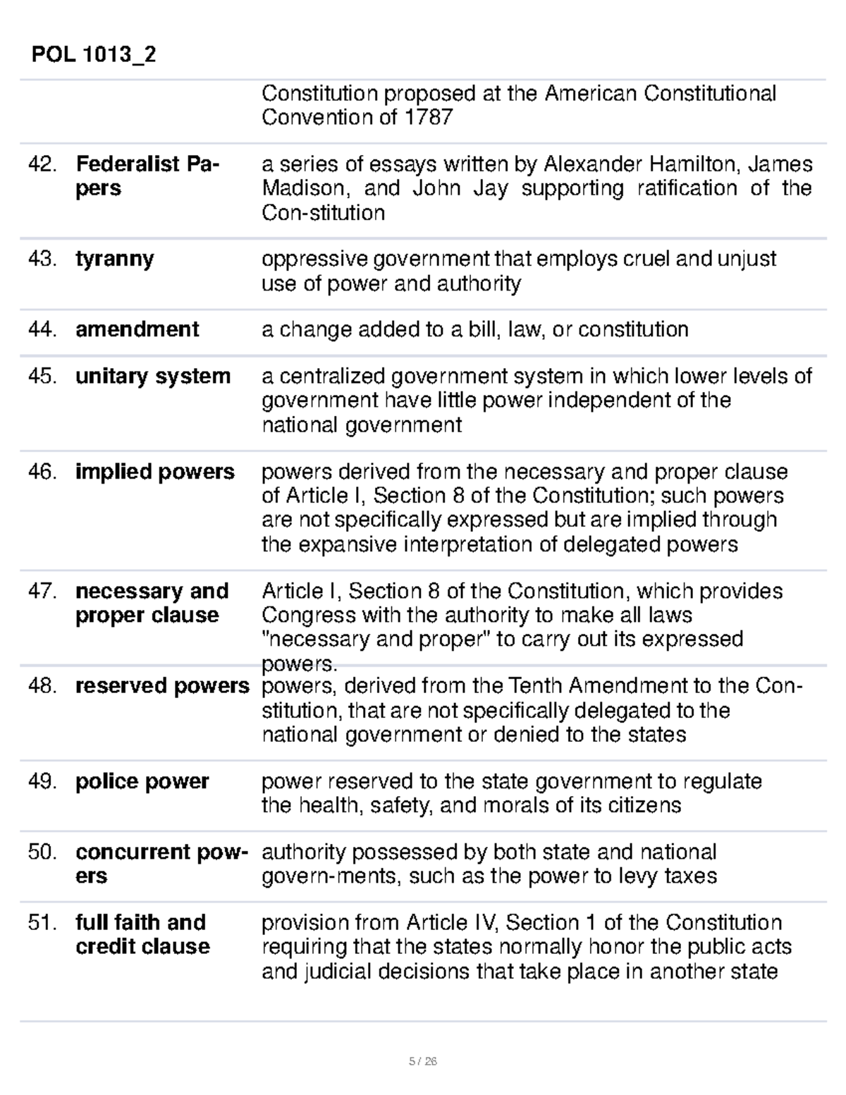 Pol 1013 Part2 - notes - POL 1013_ Constitution proposed at the ...