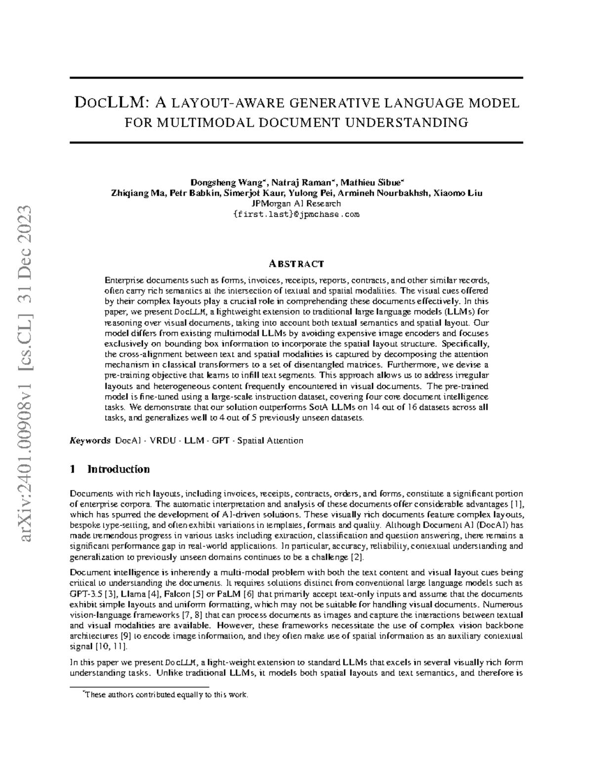 2401 Test Docllm A Layout Aware Generative Language Model For Multimodal Document