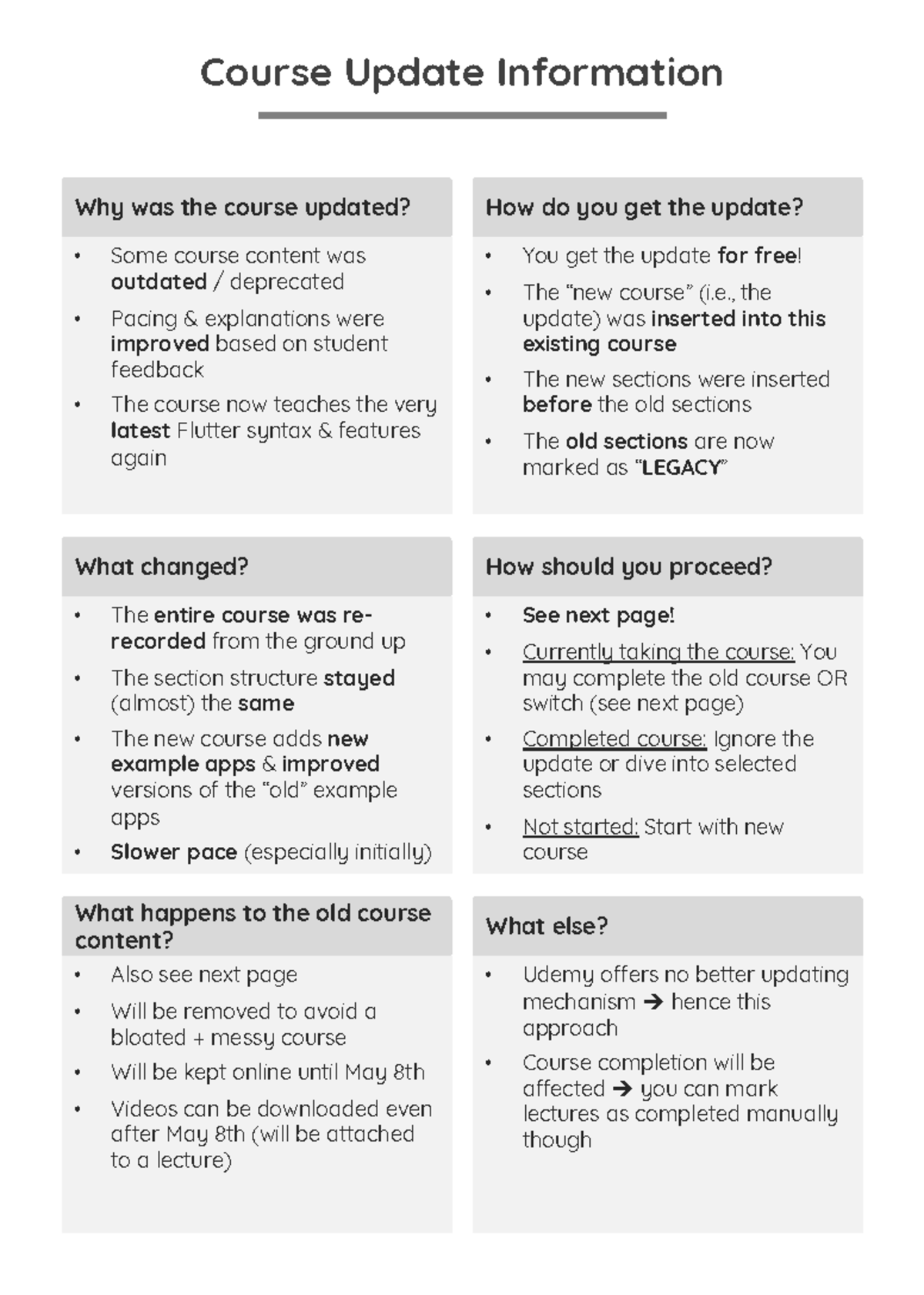 Course-update-info - Course Update Information Why was the course ...