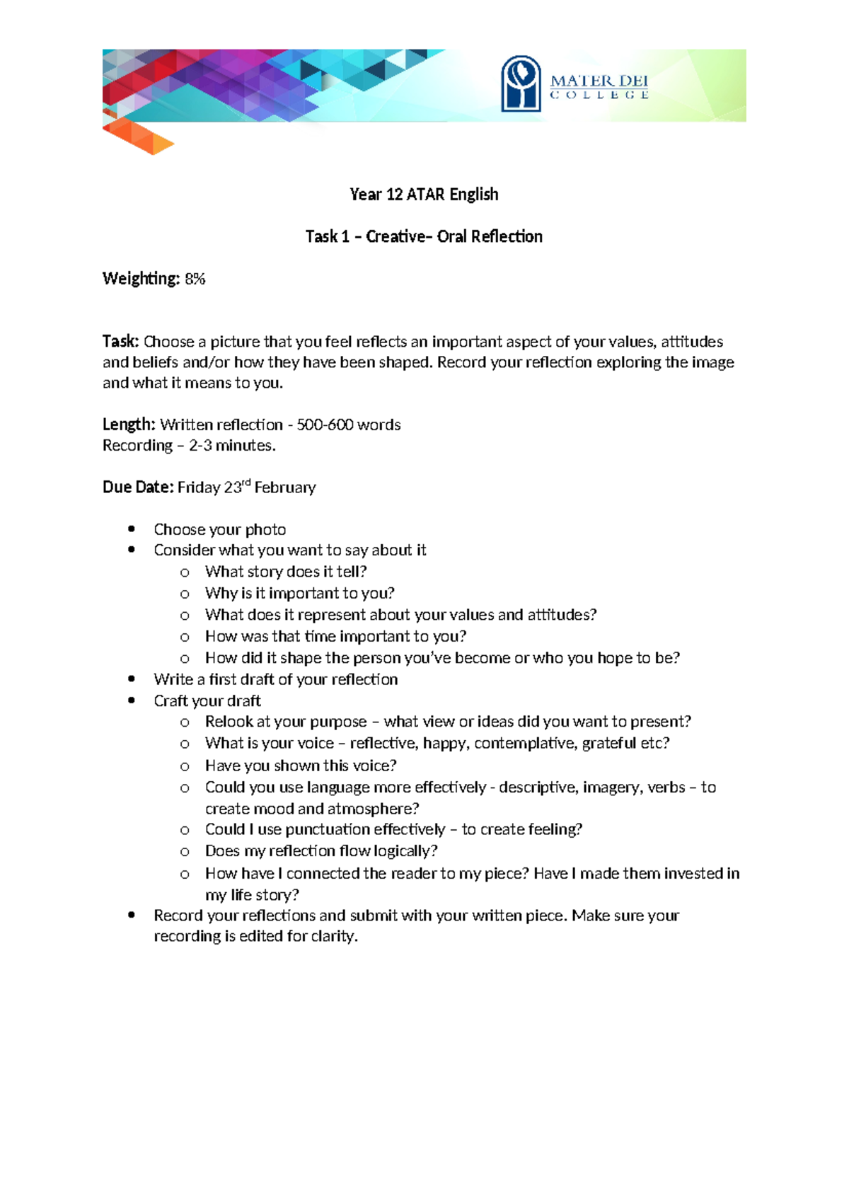 Year 12 ATAR English Task 1 2024 - Year 12 ATAR English Task 1 ...