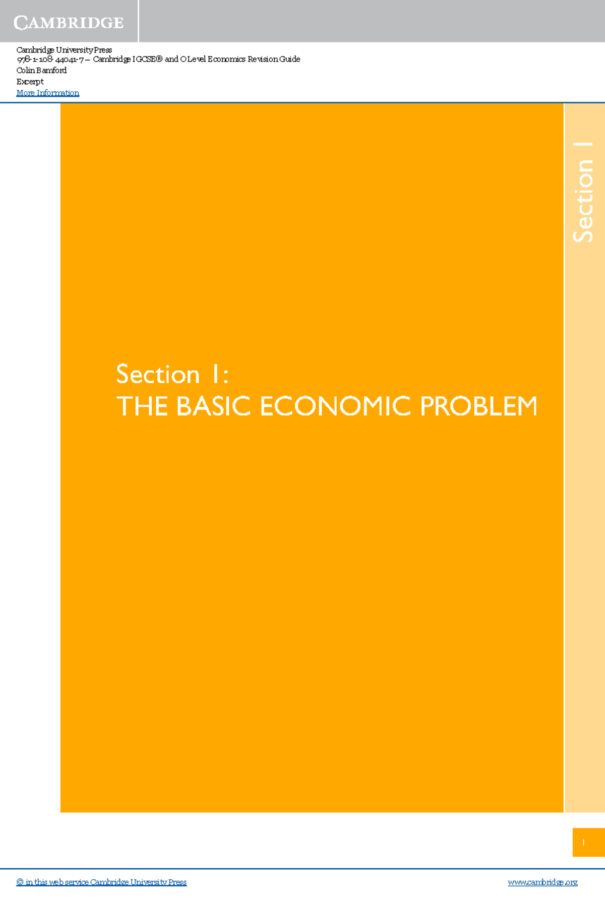 Cambridge igcse and o level economics revision guide - 978-1-108-44041-7 — Cambridge IGCSE® and ...