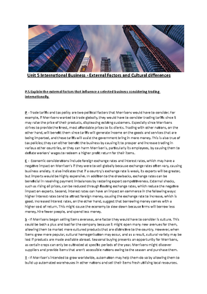 UNIT 5 International Business P1, 2, 3, 4, M1, 3, 2, D1 - Unit 5 ...