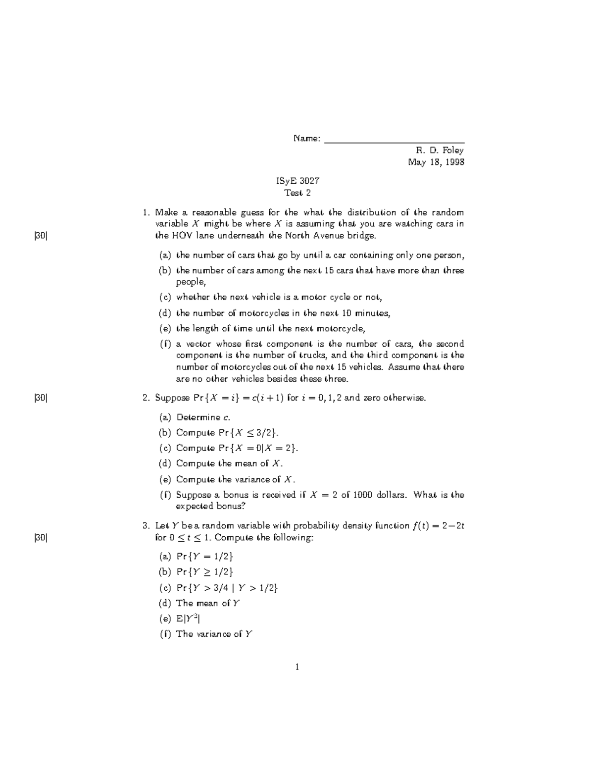 SP98 Test 2 - Practice Tests - Ih r) S 9 A yr Hh ' ((' DT @ " !& Ur ...