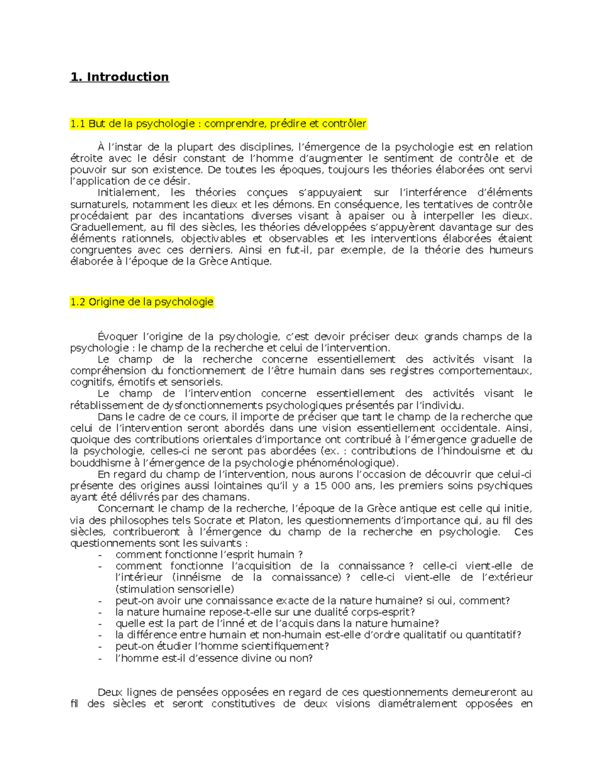 Cours 1 - Notes explicatives pour le premier chapitre - 1. Introduction ...